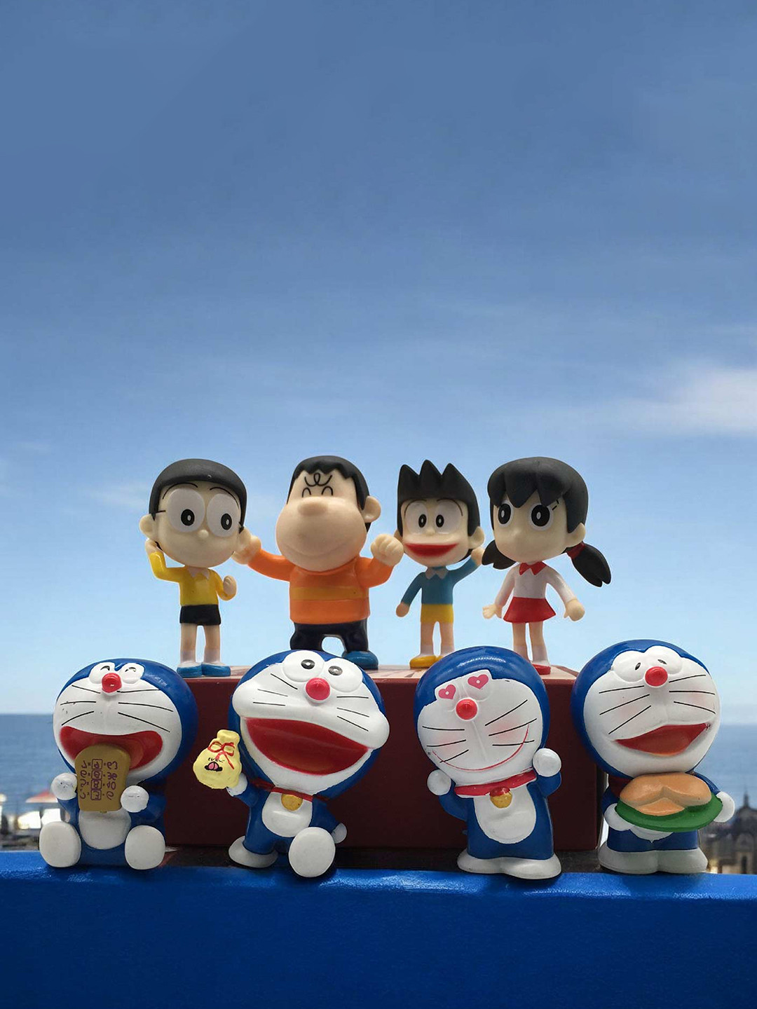 Buy Spiaty Yaanaa White & Blue 8 Pieces Cute Mini Doraemon Team ...