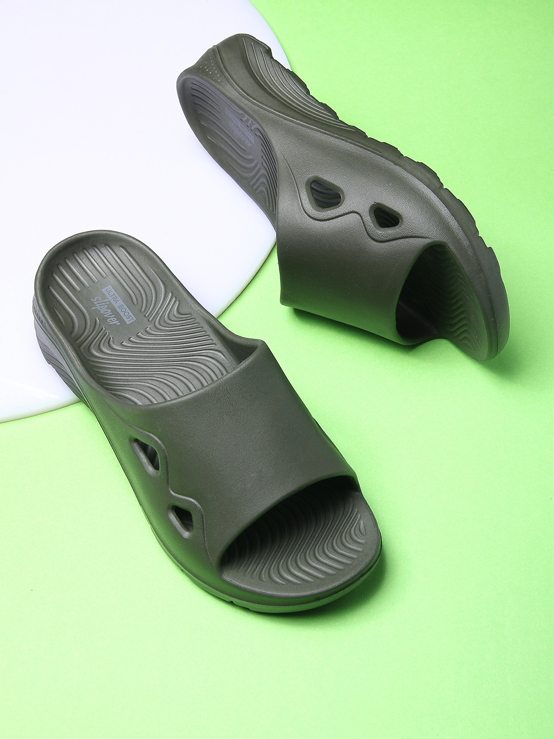 Buy Slipover Men Self Design PU Sliders - Flip Flops for Men 31617233 ...