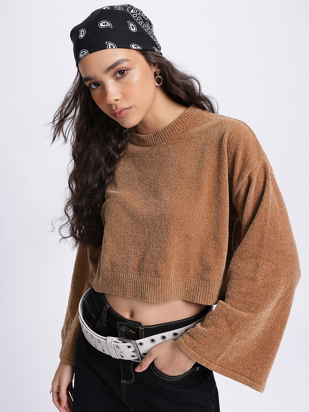 Buy Glitchez Flared Layer Velour Sweater - Sweaters for Women 31617626 ...