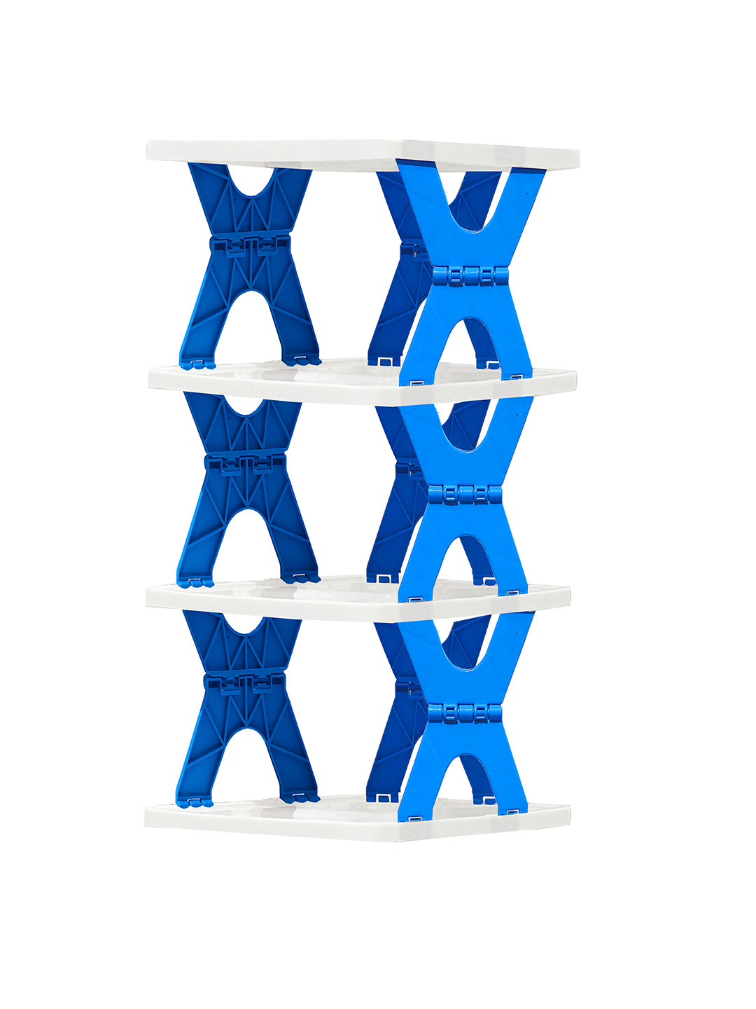 Buy Urban Choice Blue & White 4 Tier Rectangle Bookshelf Rack - Racks ...