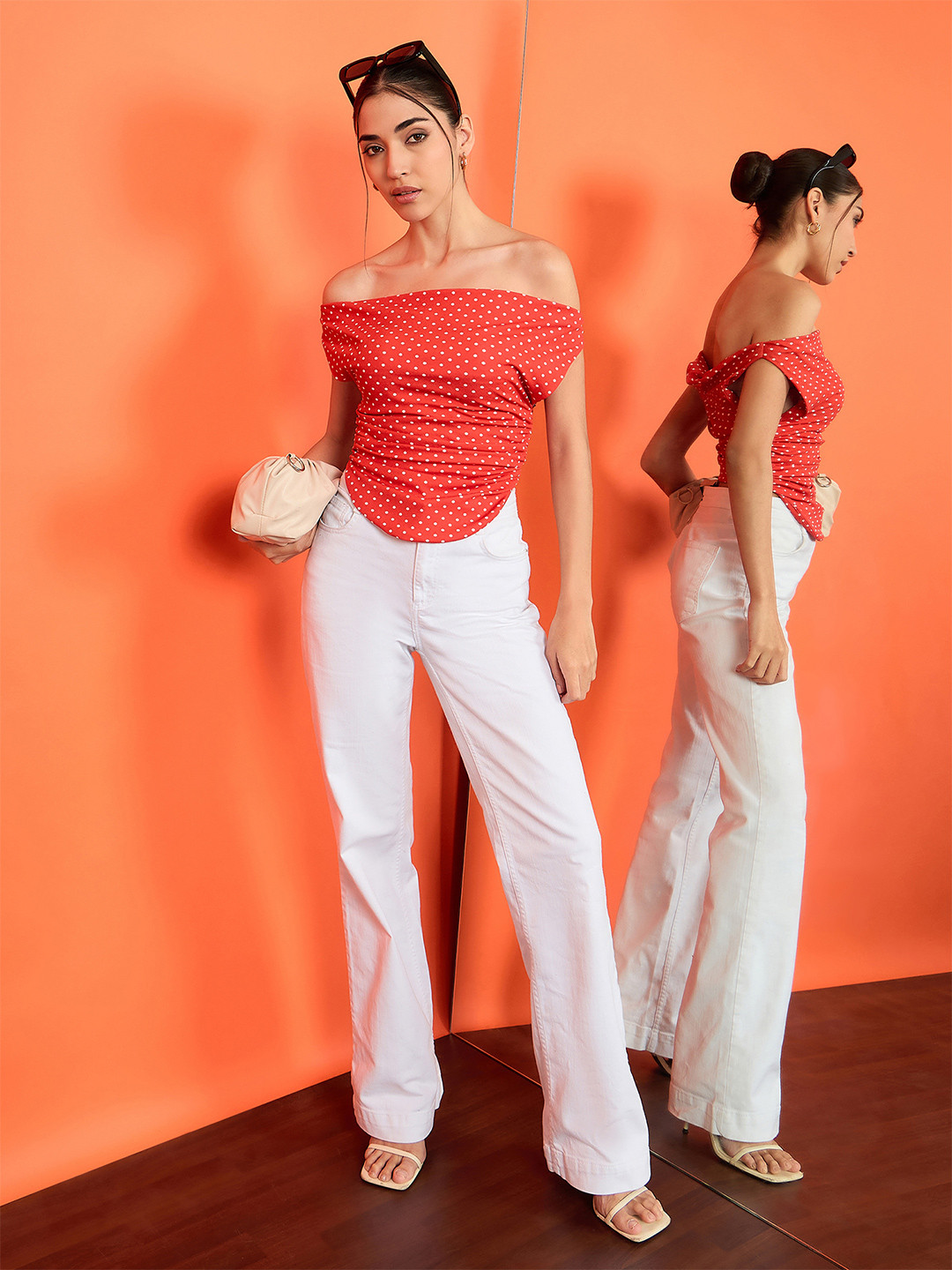 Buy Uptownie Printed Cotton Stretchable Draped Crop Top - Tops for ...