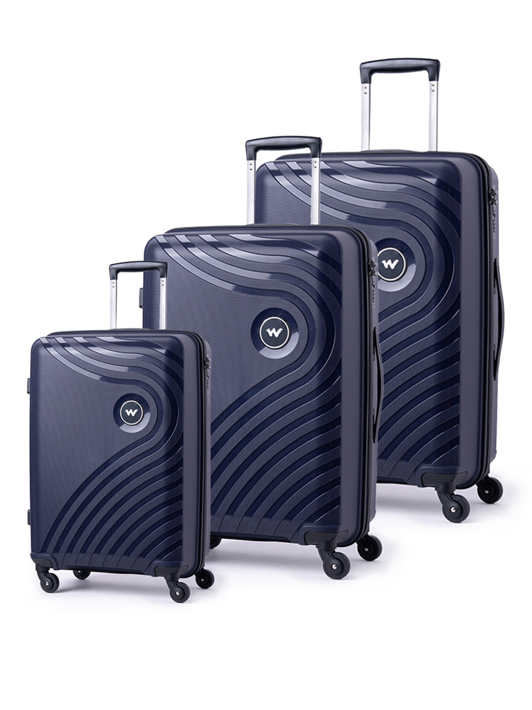 Buy Wildcraft Onyx Lite Set Of 3 360 Degree Rotation Hard Sided Trolley ...