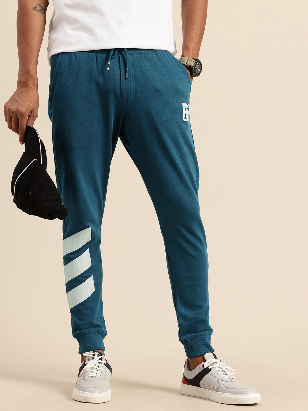 Buy Being Human Men Pure Cotton Striped Joggers - Track Pants for Men ...