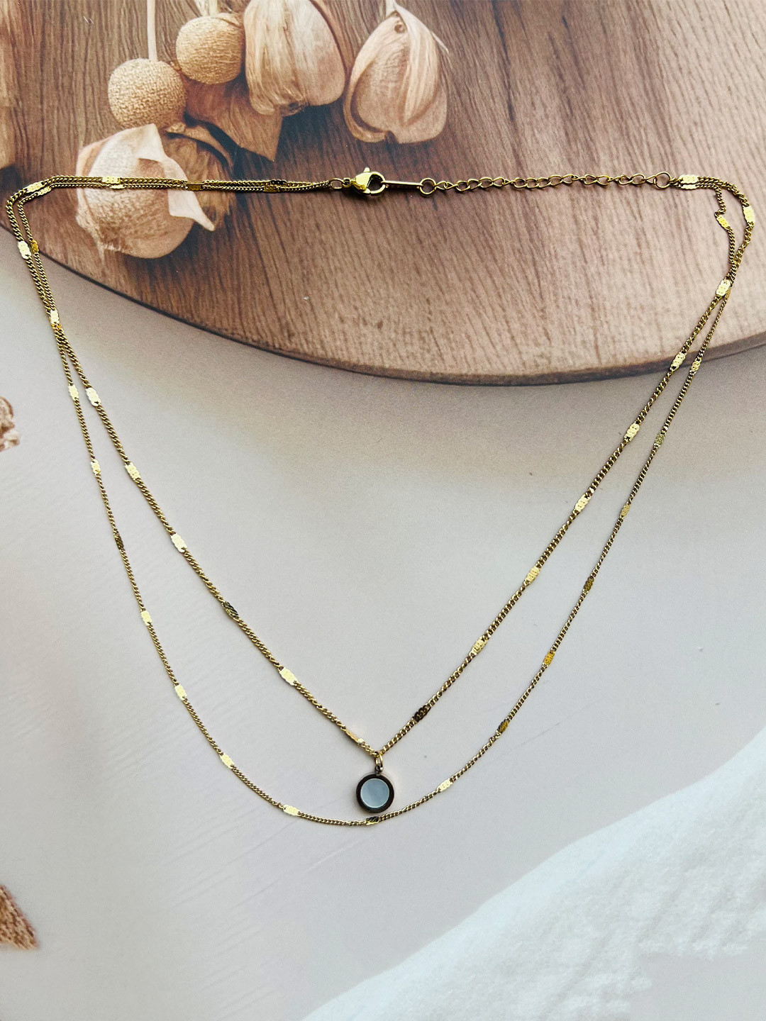 Buy MYKI Gold Plated Layered Aesthetic Stainless Steel Minimal Chain ...