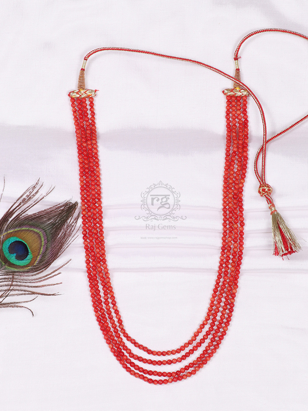 Buy Raj Gems Sterling Silver Ruby And Emerald Gemstone Beaded Necklace - Necklace And Chains for ...