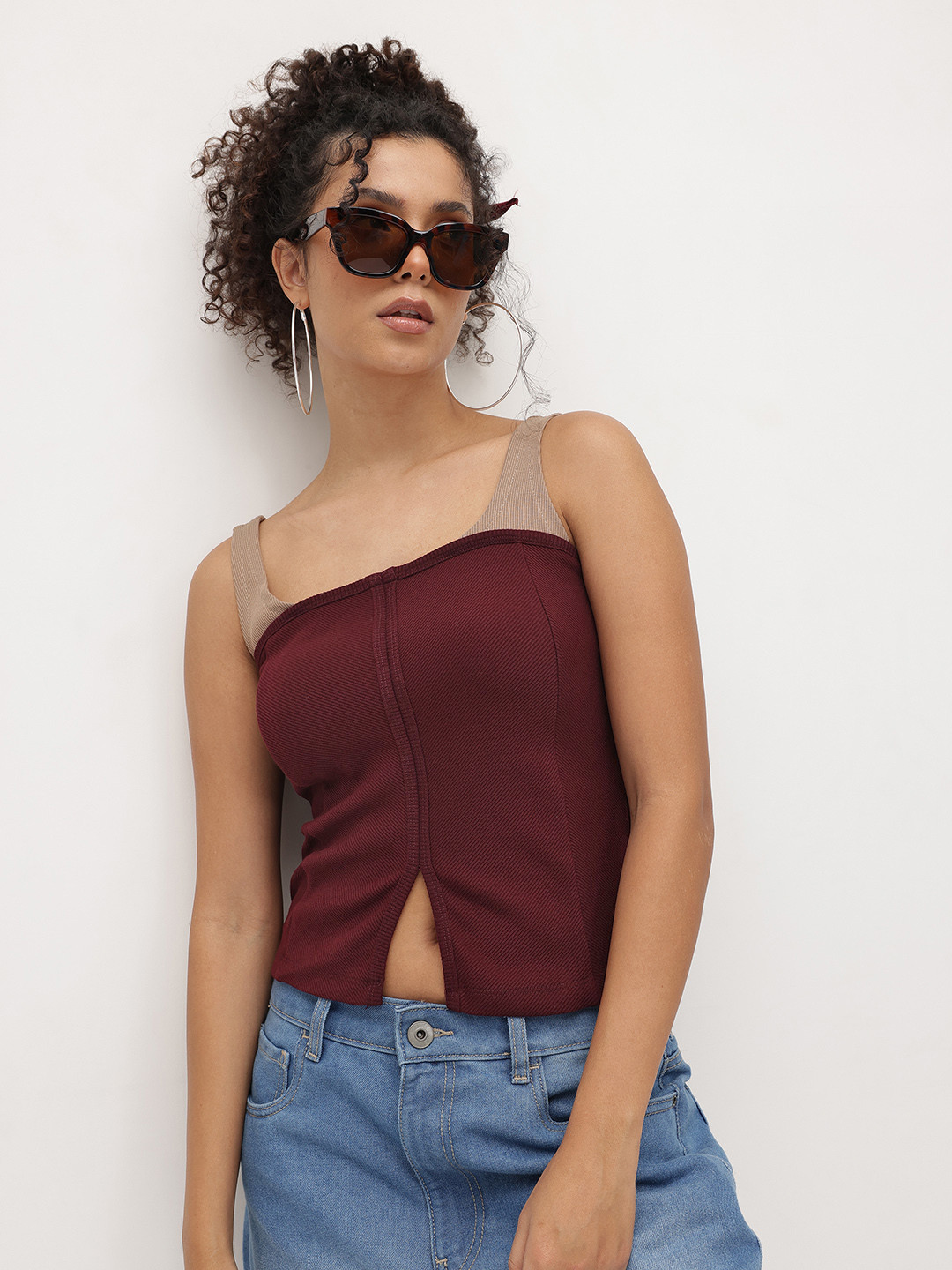 Buy The Roadster Life Co. Ribbed Slit Crop Top - Tops for Women ...