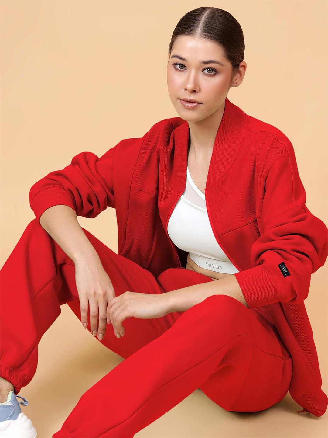 Buy Fitkin Women Red Cloud Fit Fleece Jogger - Track Pants for Women ...