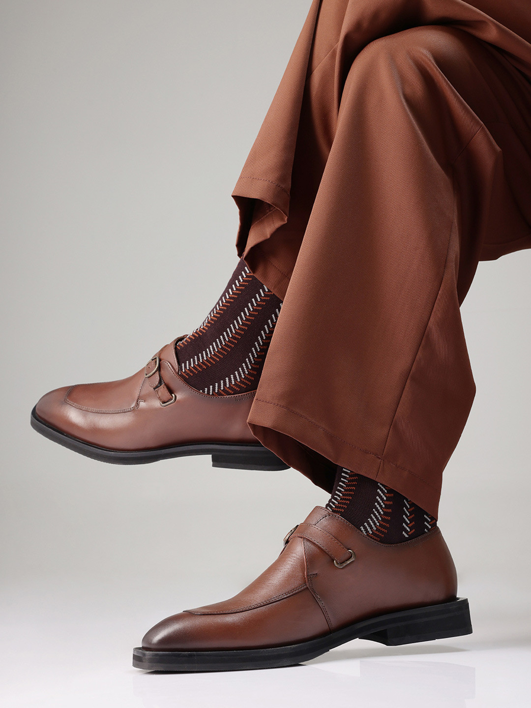 Buy RARE RABBIT Men Round Toe Leather Formal Monk Shoes - Formal Shoes ...