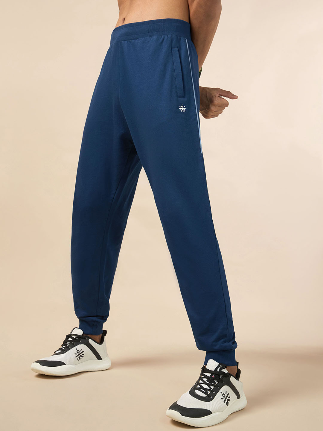 Buy CULT Men Training Essential Cobalt Cotton Mid Rise Joggers - Track ...