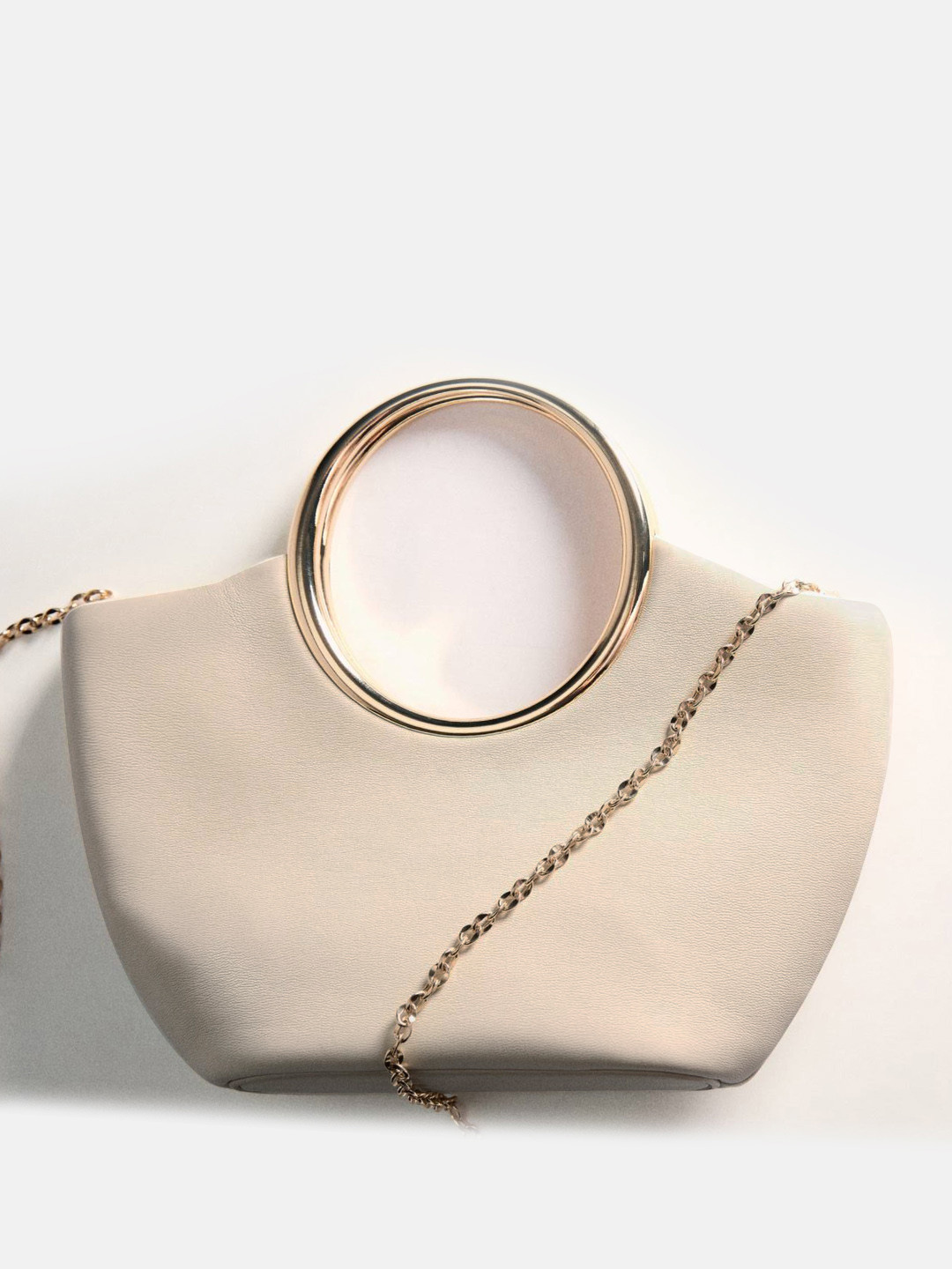 Buy MANGO Structured Handheld Bag With Metallic Detail - Handbags for ...
