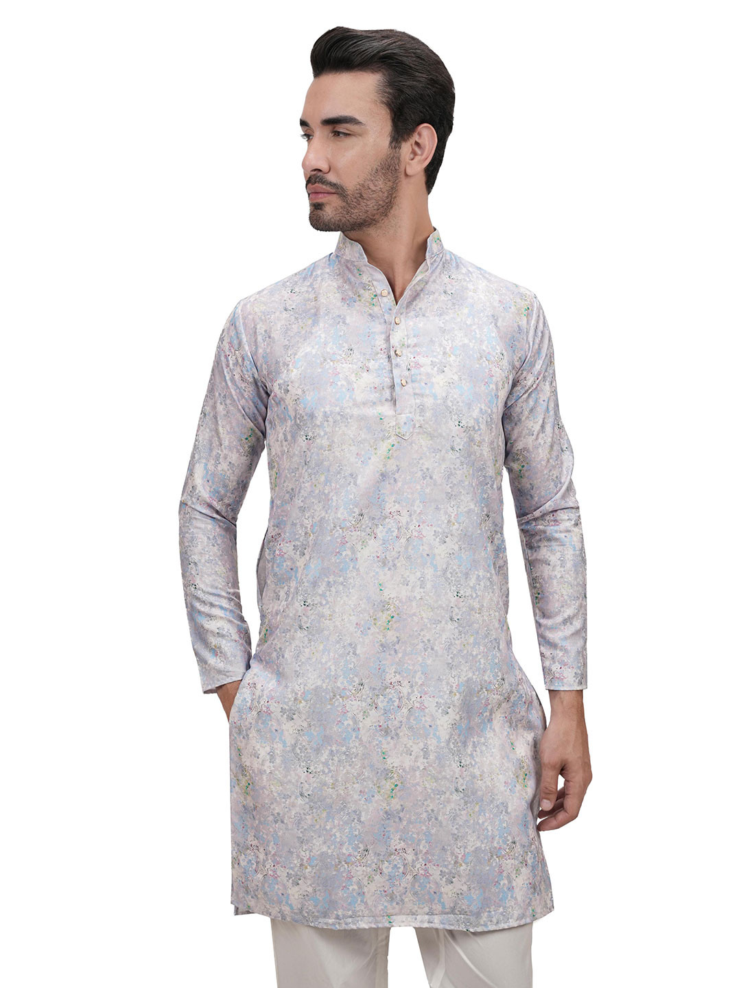 Buy DIOGO LOUIS Men Floral Printed Long Kurta - Kurtas for Men 31765723 ...