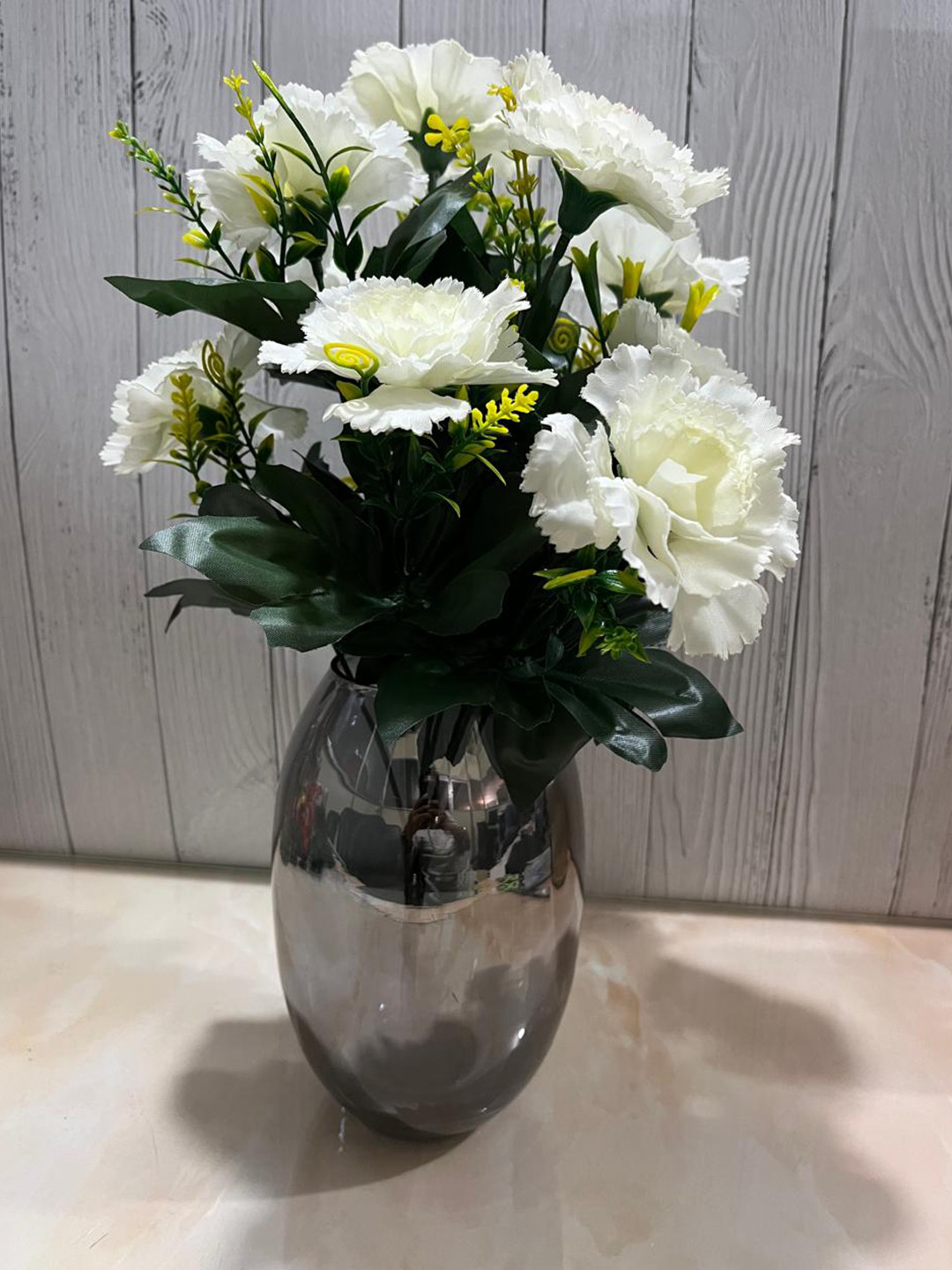 Buy Clovefry Cylinder Shape With Vertical Ridges Oval Glass Vase ...