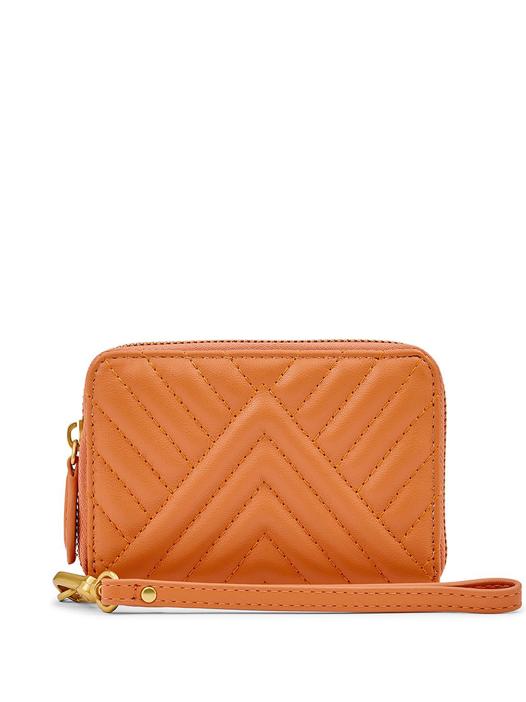 Buy MIRAGGIO Nora Orange Zip Around Wallet With Detachable Wrist Strap ...