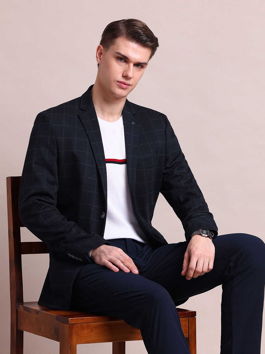 Buy Arrow Zero Calorie Fit Notched Lapel Collar Single Breasted Formal ...