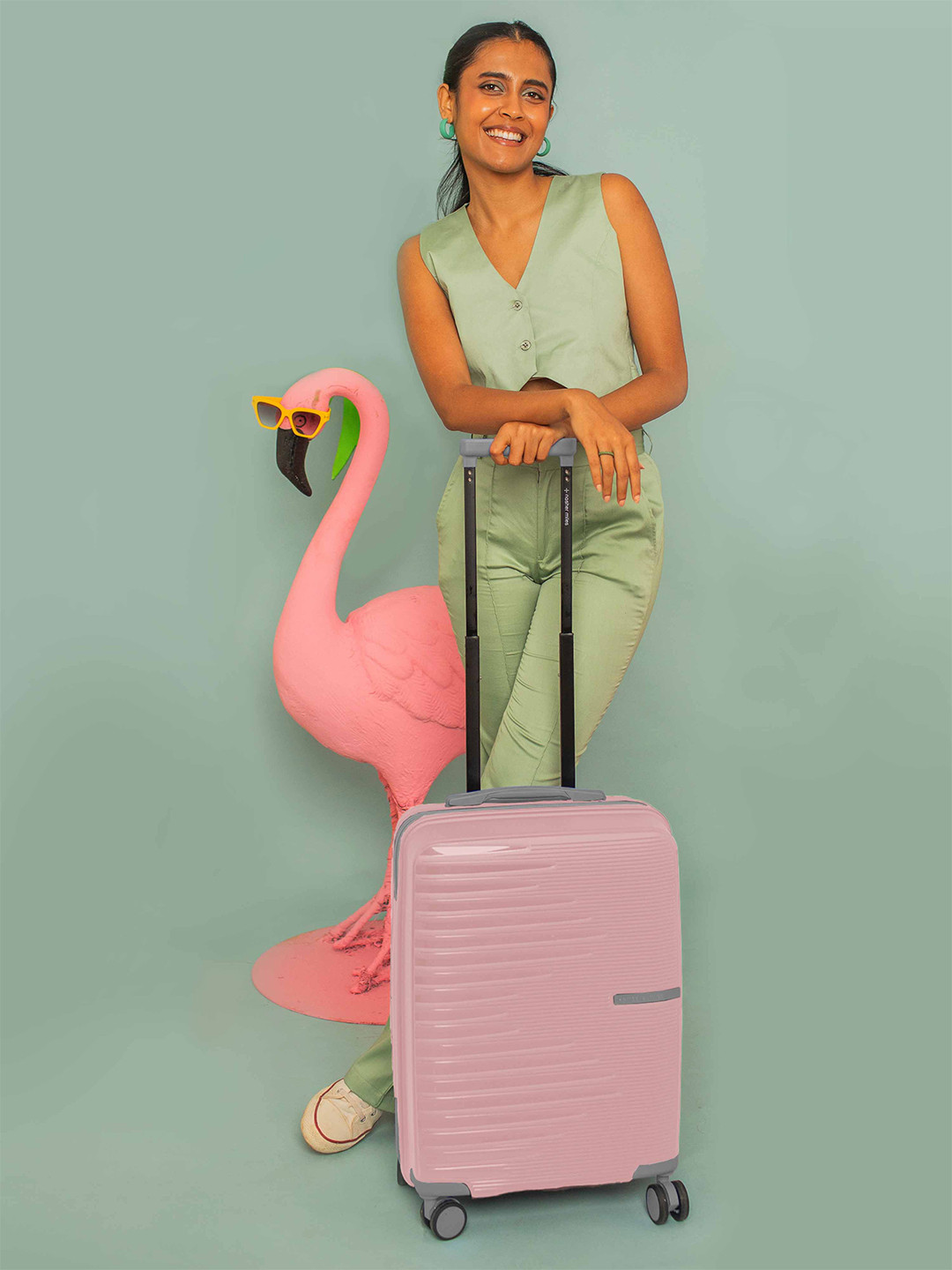 Buy Nasher Miles Havelock Polypropylene TSA Lock Cabin Pink Trolley Bag ...