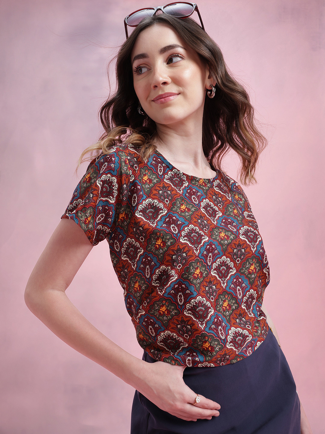 Buy DressBerry Ethnic Printed Top - Tops for Women 31864300 | Myntra