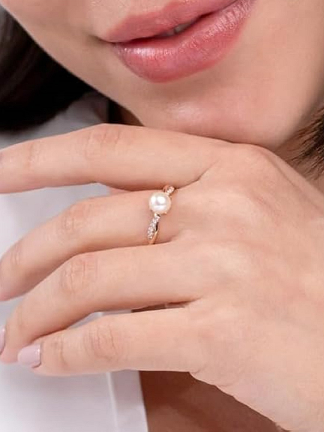 Buy ROOVI 925 Sterling Silver Stone Studded & Real Pearl Finger Ring ...