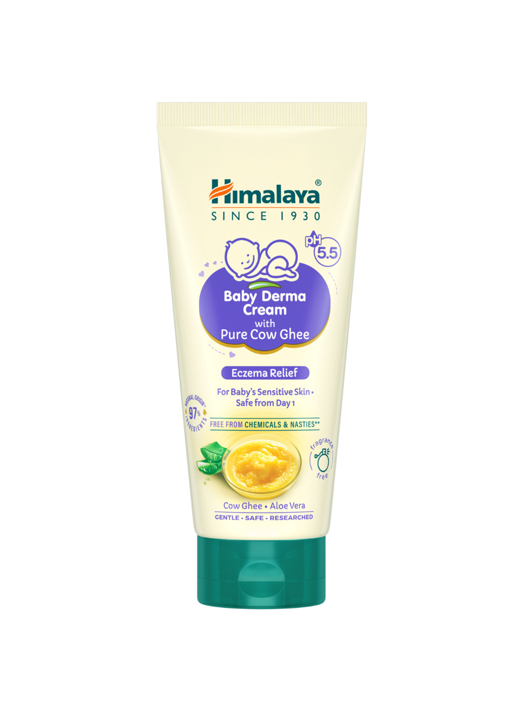 Buy Himalaya Derma Eczema Relief Pure Cow Ghee Cream 50g - Rash Cream ...