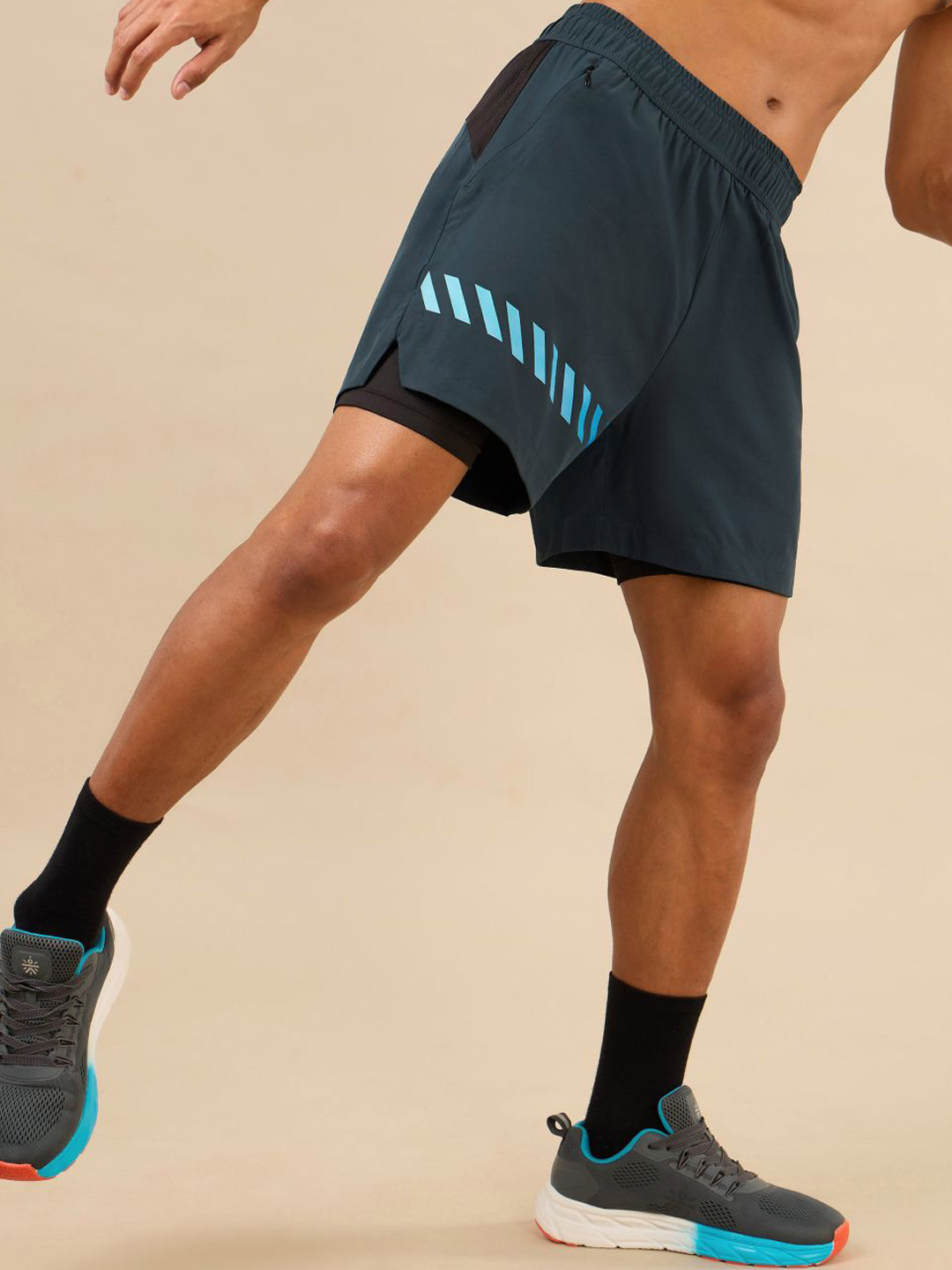 Buy CULT Men Dopamine Energy Blue Training Shorts - Shorts for Men ...