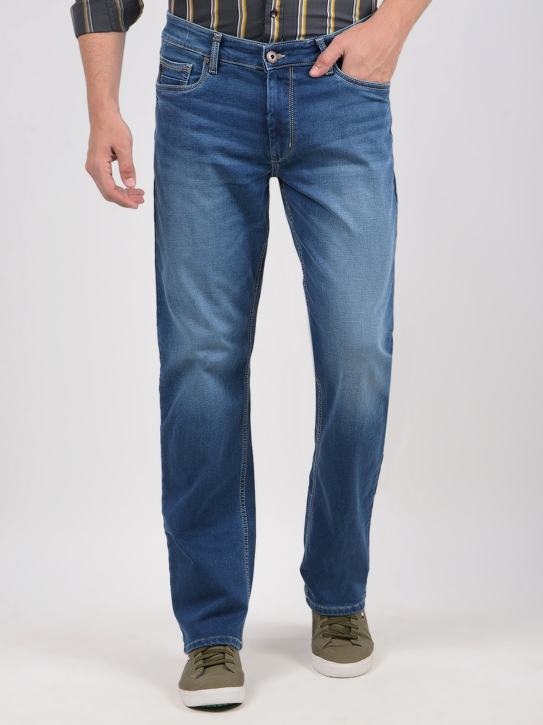 Buy Numero Uno Men Regular Fit Mid Rise Light Fade Stretchable Jeans ...