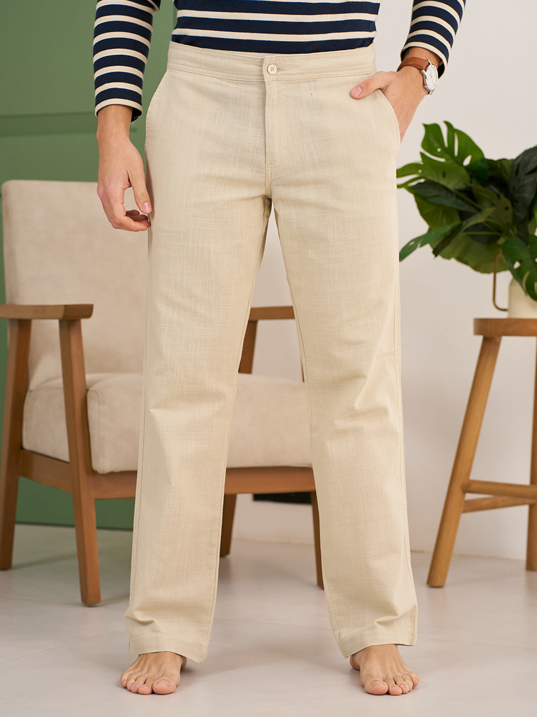 Buy The Pant Project Men Relax Fit Mid Rise Wrinkle Free Soft Stretch ...