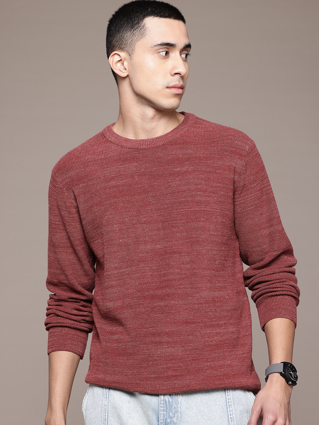 Buy The Roadster Lifestyle Co. Solid Pure Cotton Pullover - Sweaters ...