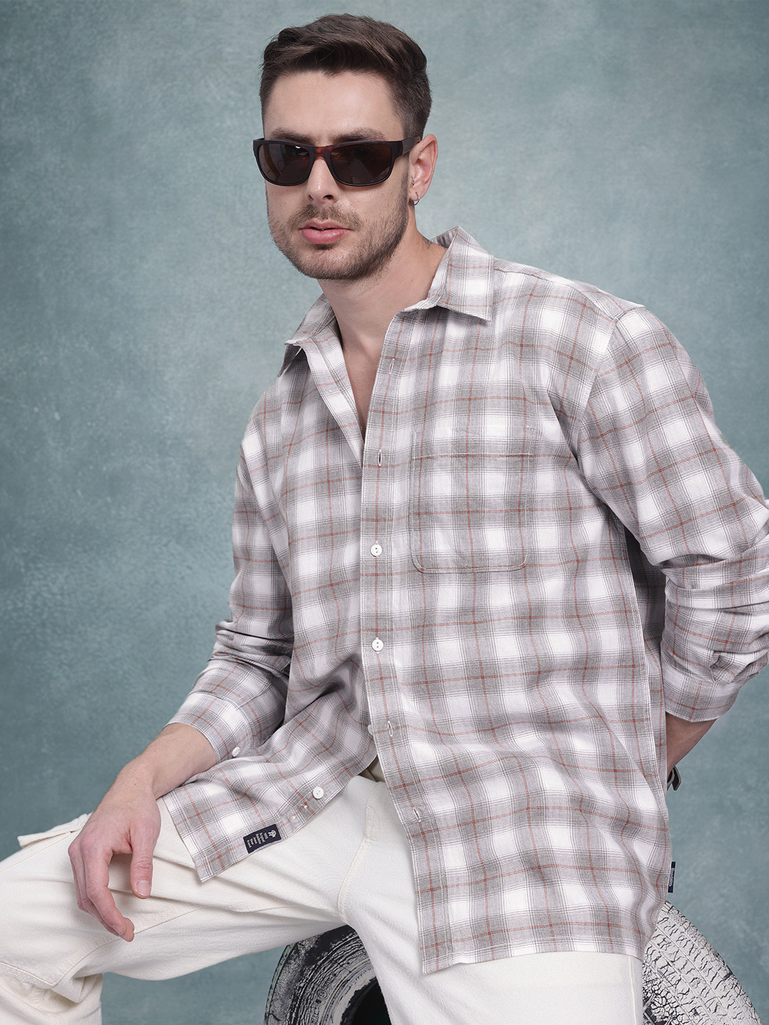 Buy Roadster Men Relaxed Tartan Checks Casual Shirt - Shirts for Men ...