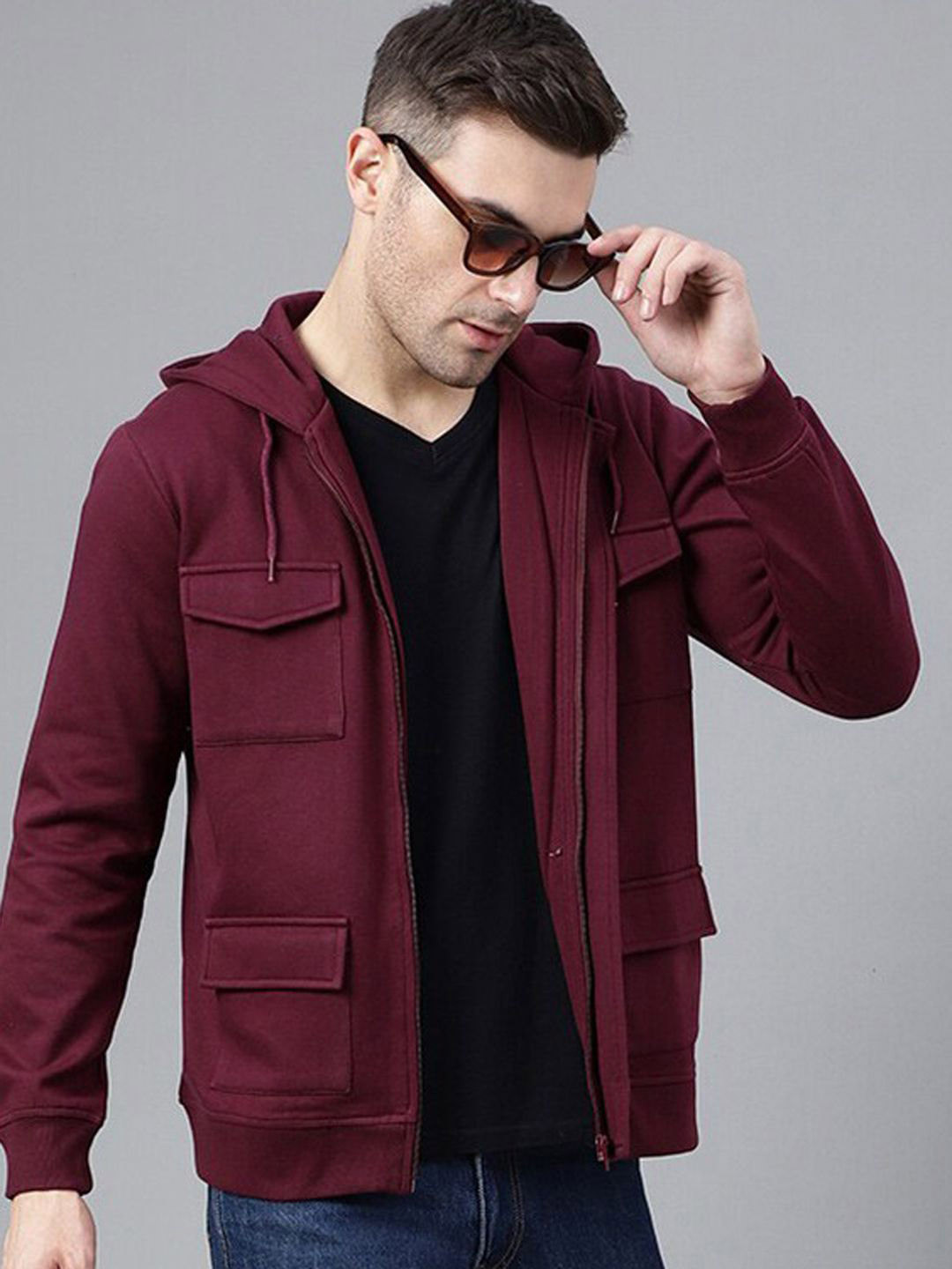Buy Hancock Men Fleece Bomber Jacket - Jackets for Men 31941792 | Myntra