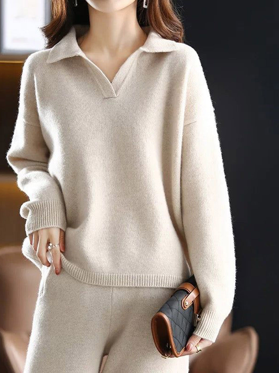 Buy Alamode By Akanksha Beige Horret Luxe Winter Coord Set Tracksuit ...