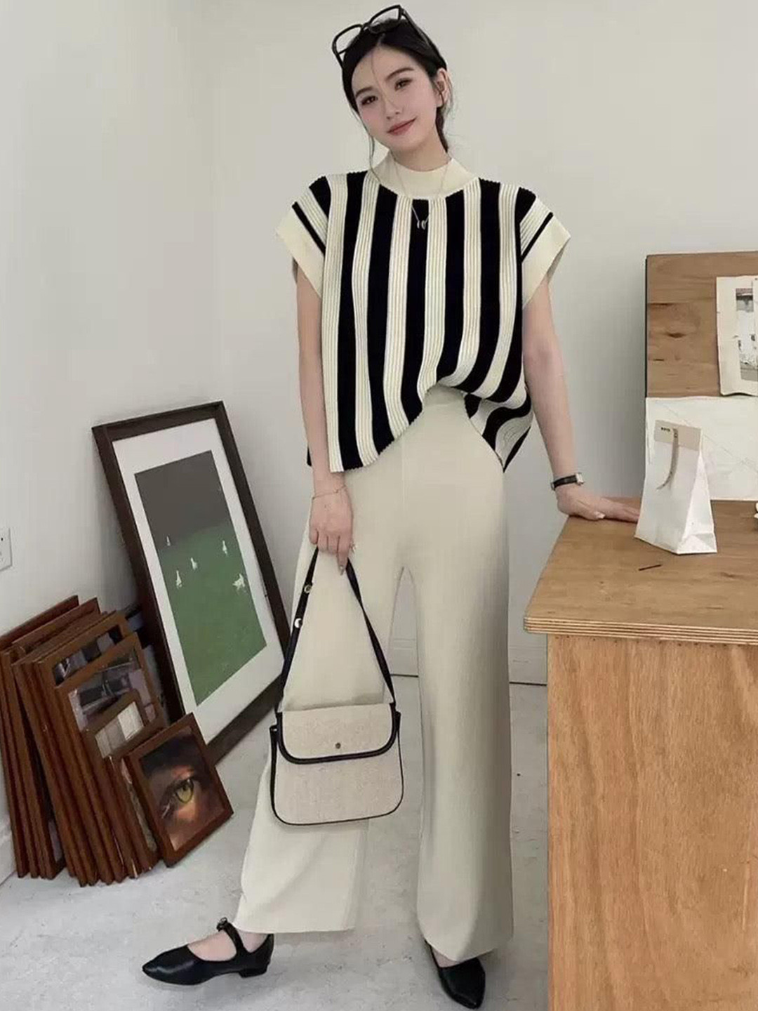 Buy Alamode By Akanksha Cream Arizona Ribbed Co Ord Set - Co Ords for ...