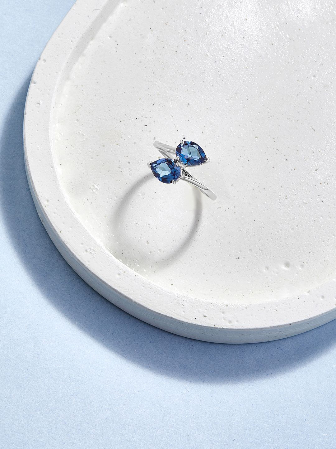 Buy Mia By Tanishq 92.5 Sterling Silver Plated Quartz Studded Electric Finger Ring - Ring for ...