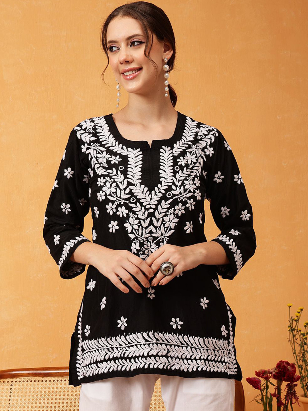 Buy ADA Women Ethnic Motifs Embroidered Thread Work Thread Work Kurti ...