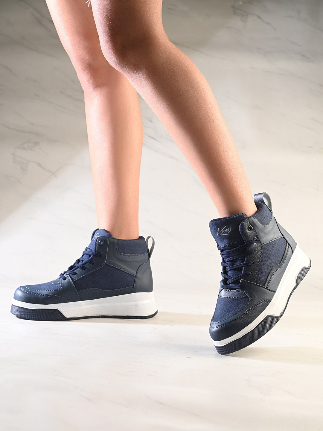 Buy Knoos Women Colourblocked High Top Sneakers - Casual Shoes for ...