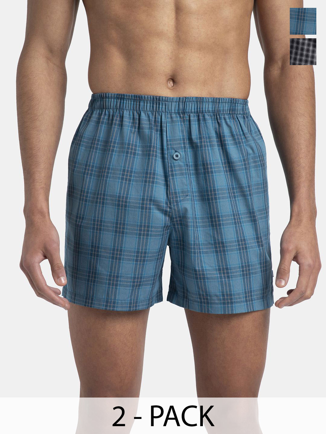 Buy Jockey Pack Of 2 Super Combed Mercerized Cotton Woven Checkered ...