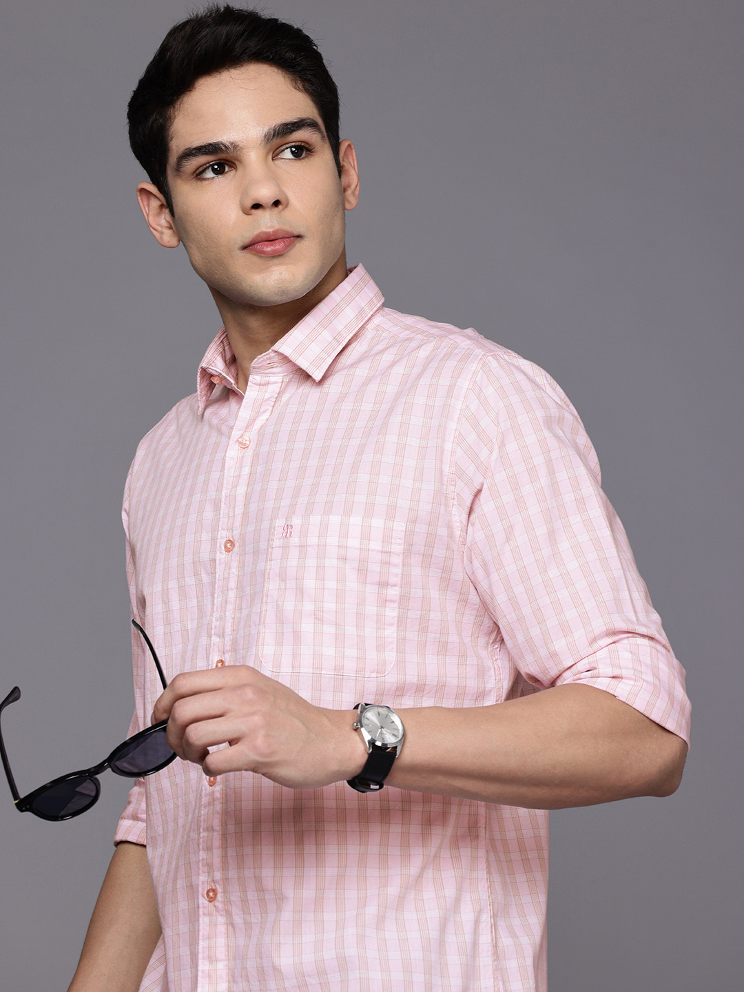 Buy Raymond Pure Cotton Slim Fit Checked Casual Shirt - Shirts for Men ...