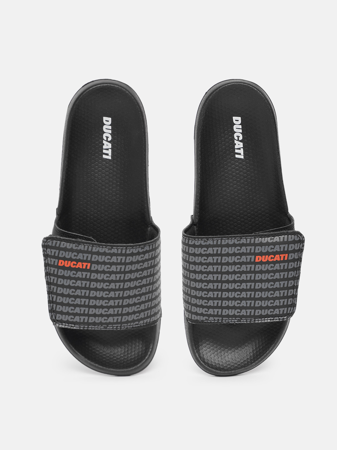 Buy Ducati Men Printed Velcro Straps Sliders - Flip Flops for Men ...