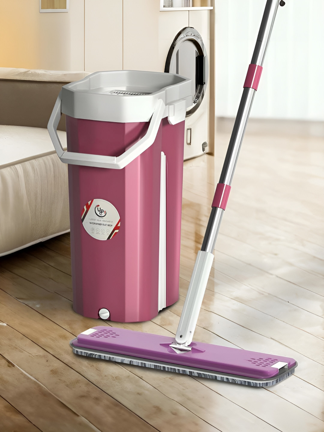 Buy UPC Pink Mop With Bucket Floor Cleaner Mop - Bathroom Accessories ...