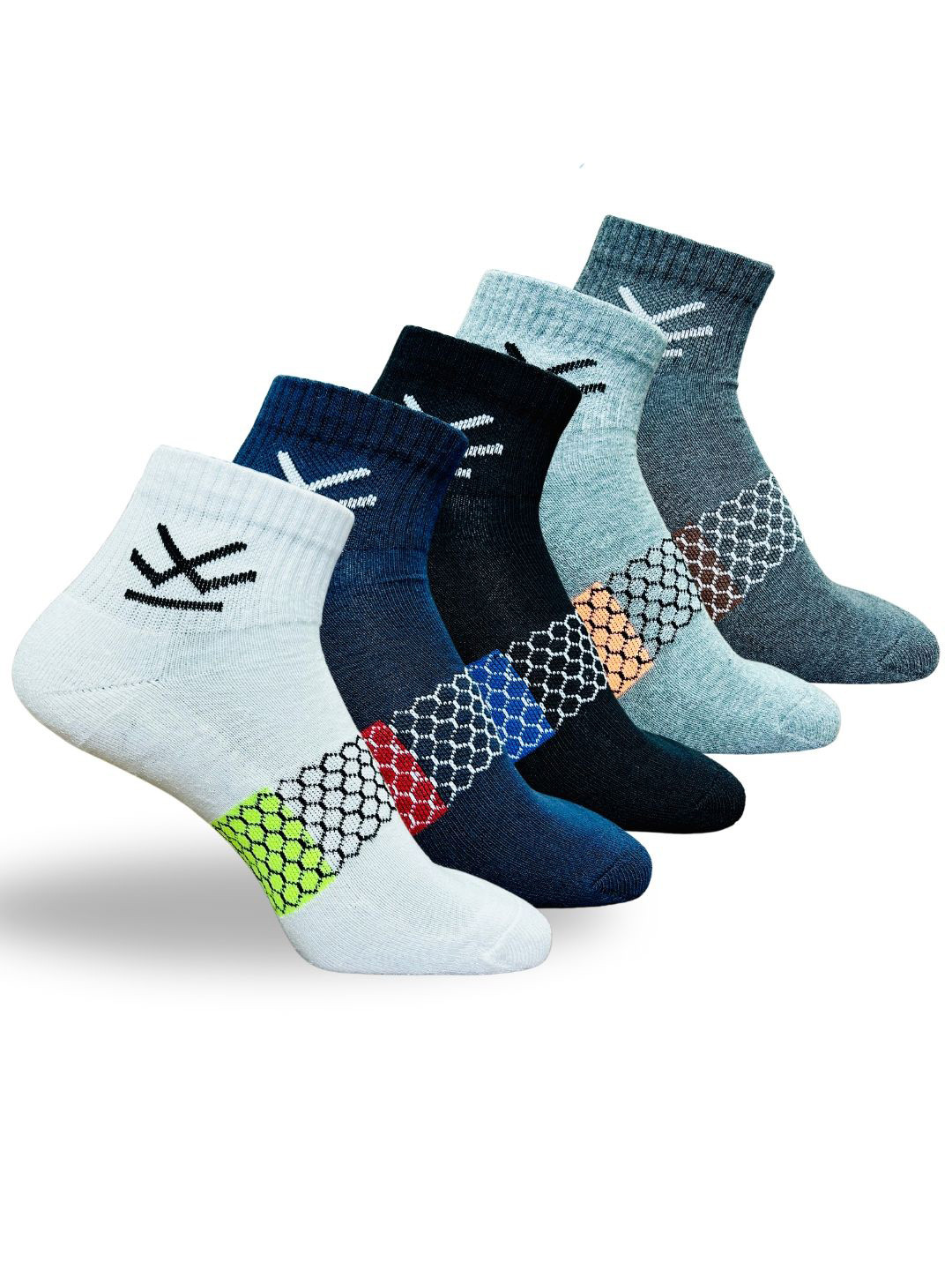 Buy WROGN Pack Of 5 Assorted Ankle Length Socks - Socks for Unisex ...