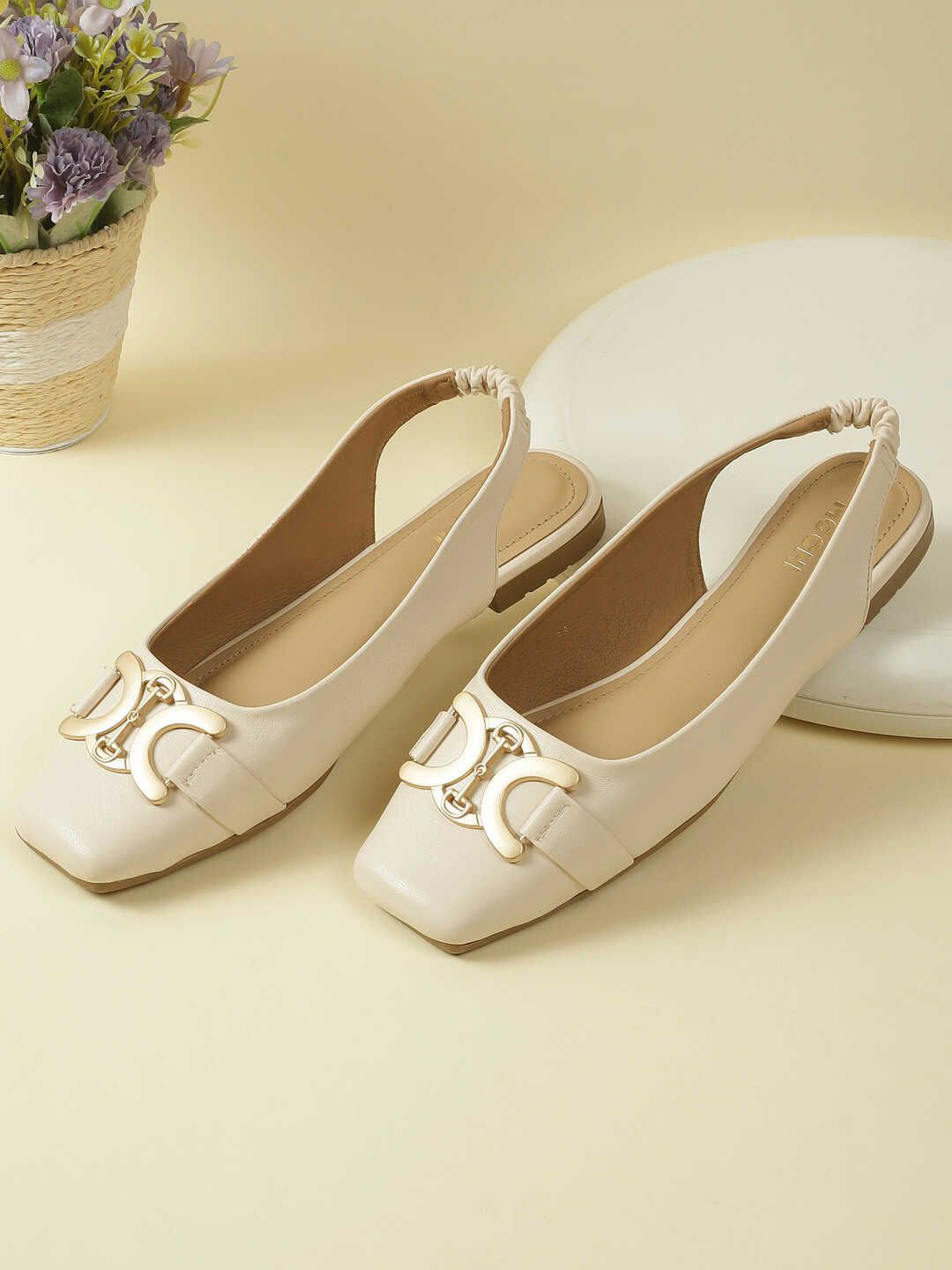 Buy Mochi Women Square Toe Ballerinas With Bows Flats - Ballerinas for ...