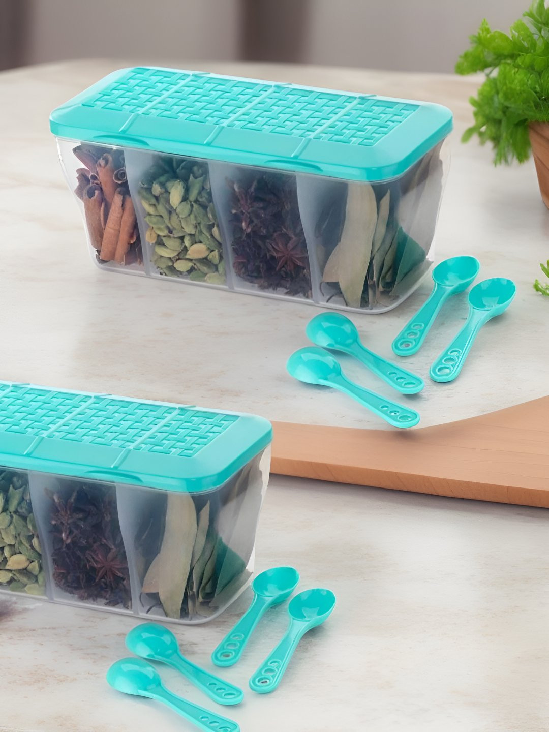 Buy Metrolife Green & Transparent 2 Pieces Fridge Container 1.8L ...