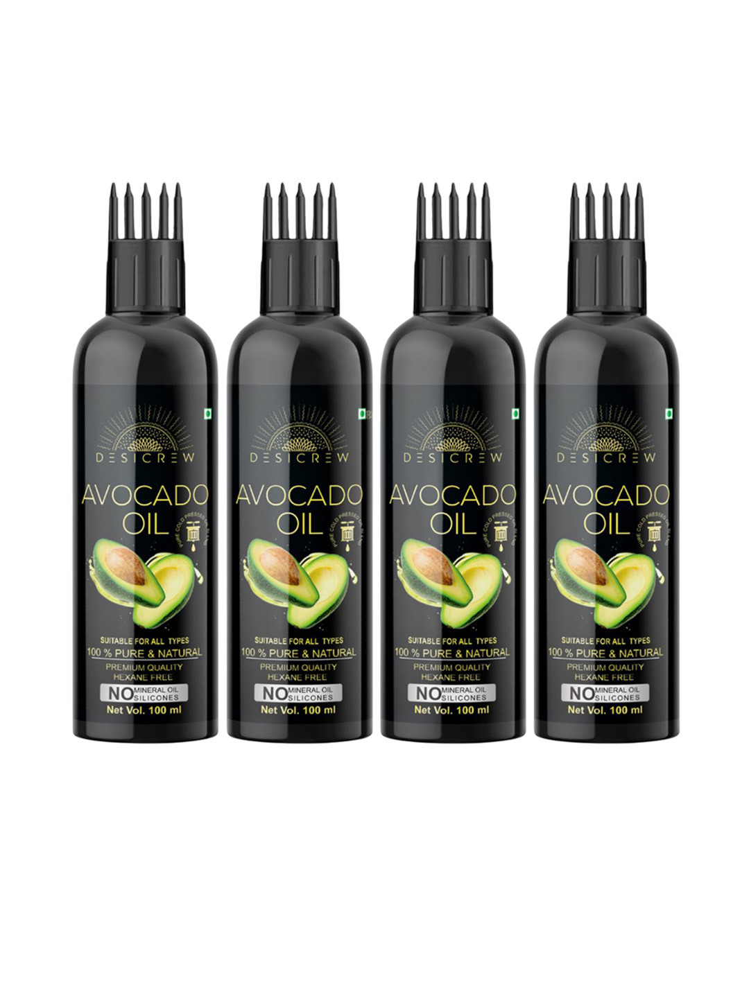 Buy Desi Crew Set Of 4 100% Pure & Natural Avocado Oil For Hair & Skin ...