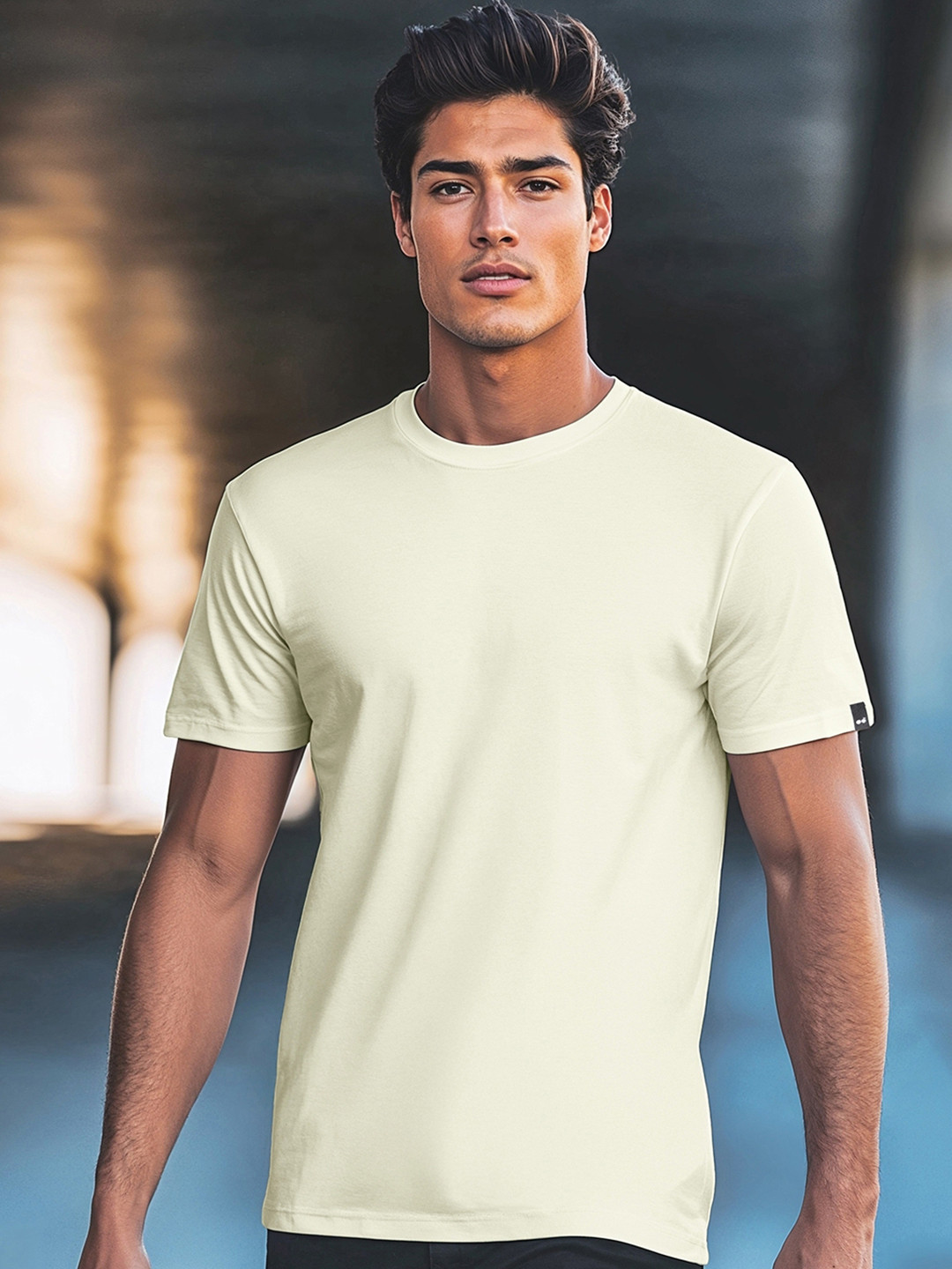 Buy Bewakoof Men Solid Round Neck Cotton T Shirt - Tshirts for Men ...