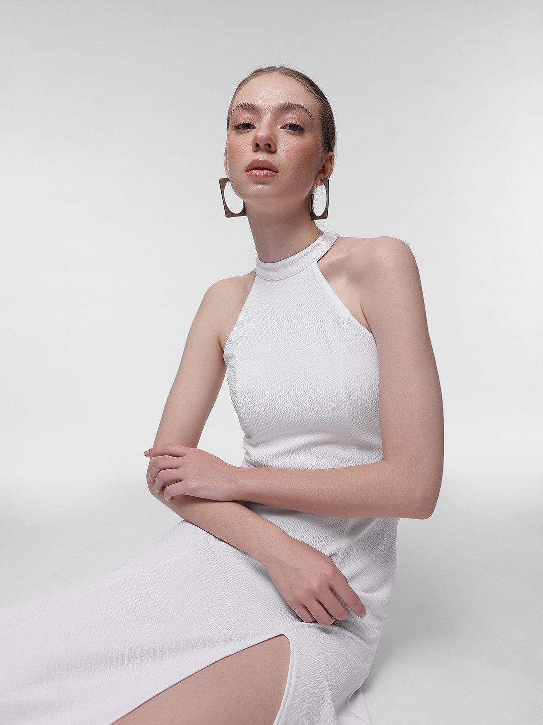 Buy French Connection Halter Neck Crepe Sheath Midi Dress - Dresses for ...