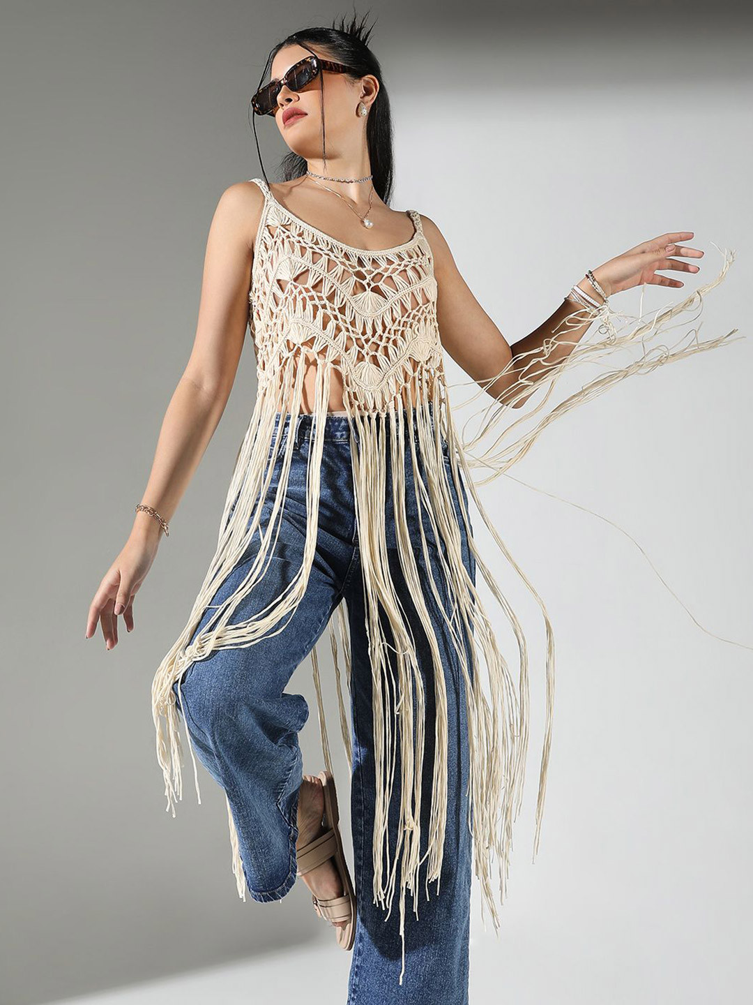 Buy SHOWOFF Women Self Design Longline Top - Tops for Women 31990239 ...