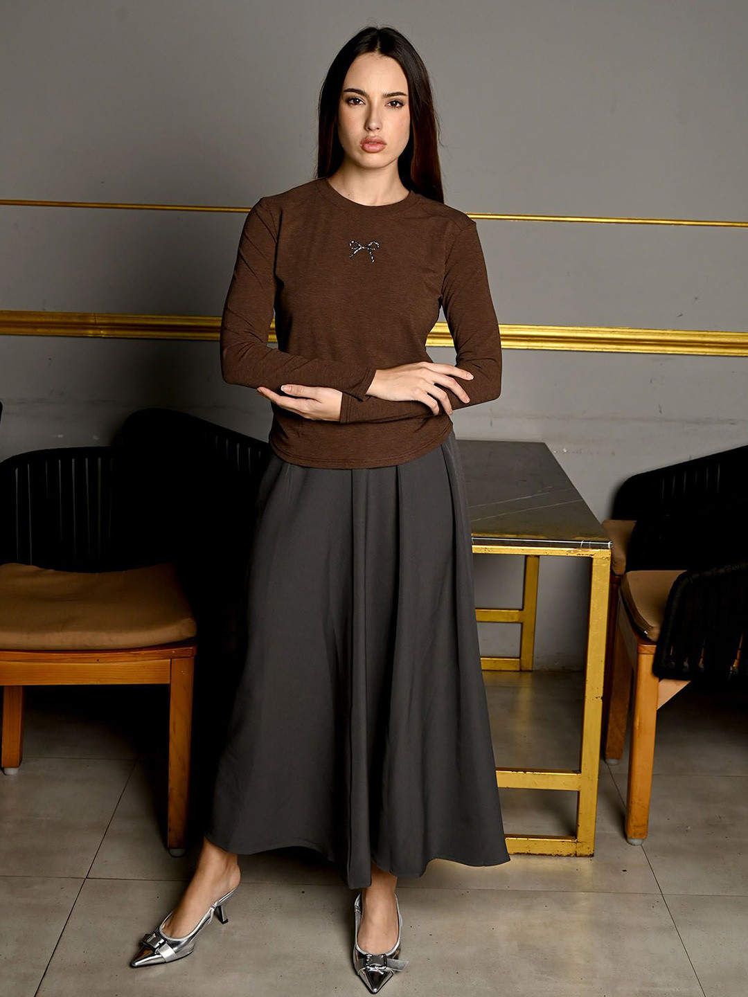 Buy ODETTE Cotton Jersey Solid Top For Women - Tops for Women 31993251 | Myntra