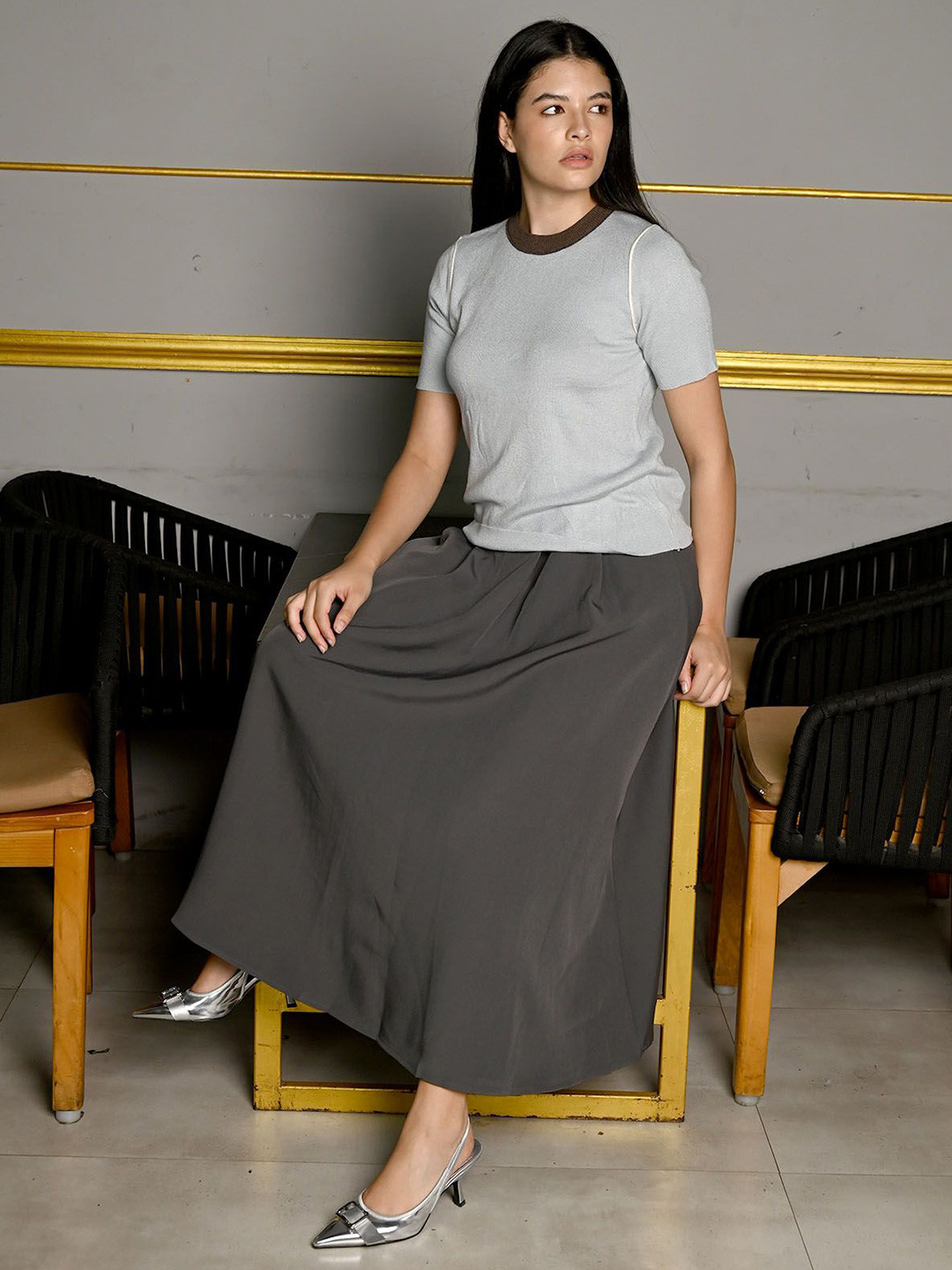 Buy ODETTE Polyester Solid Half Sleeves Top For Women - Tops for Women 31993252 | Myntra