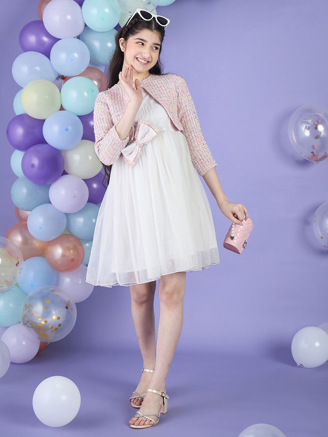 Buy Cherry & Jerry Girls Checked Net Fit & Flare Dress - Dresses for ...