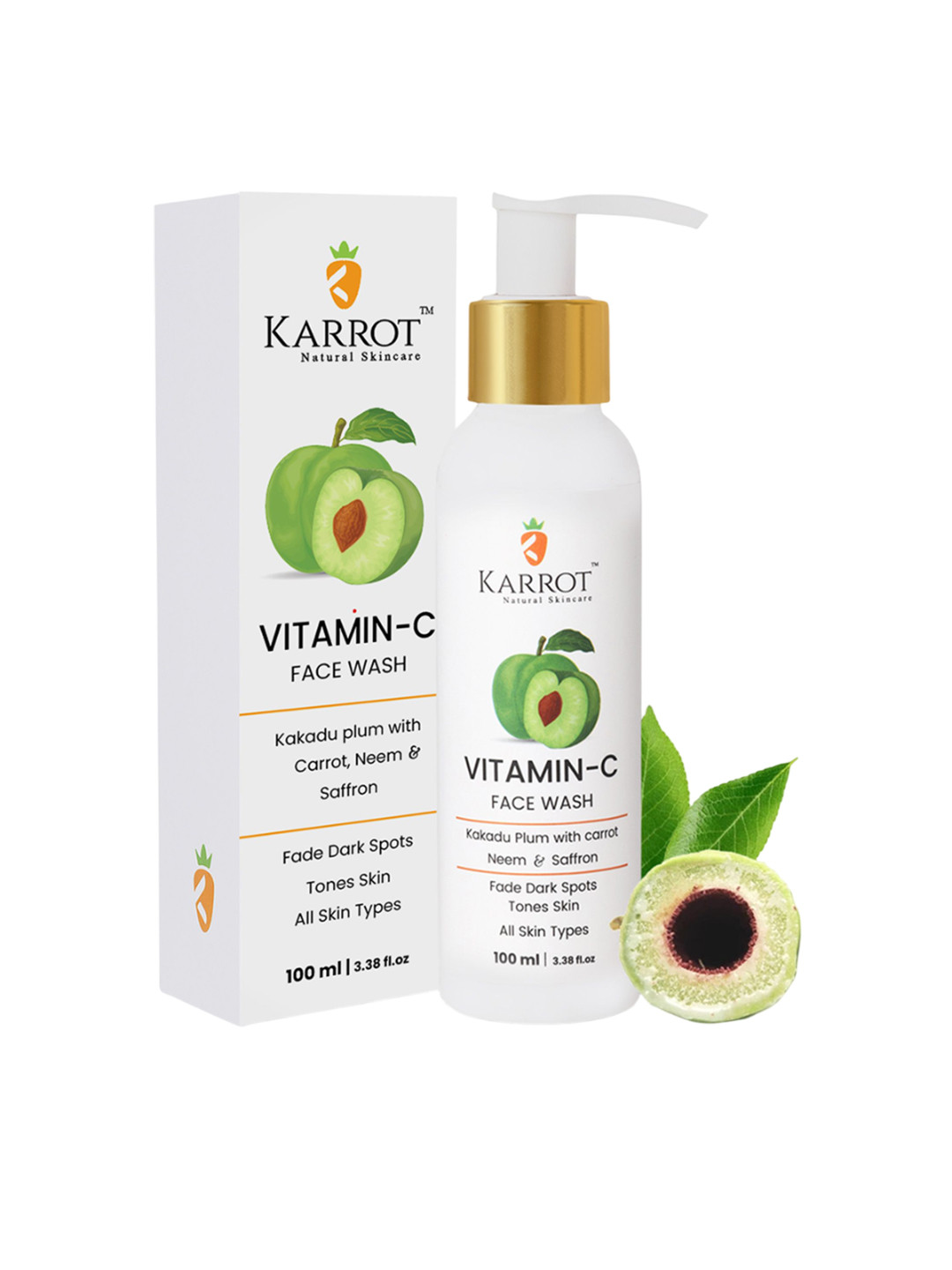 Buy KARROT NATURAL SKINCARE Vitamin C Glowing Face Wash With Kakadu Plum With Neem 100 Ml - Face ...