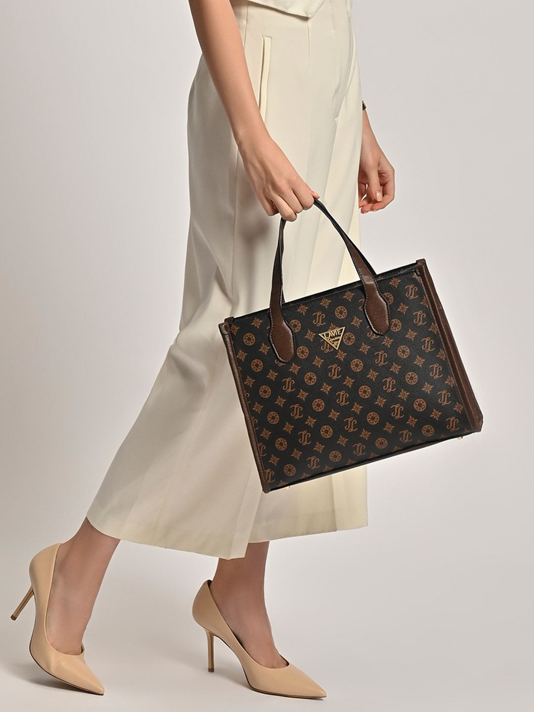 Buy LAVIE Signature Women Brand Logo Printed Structured Leather ...