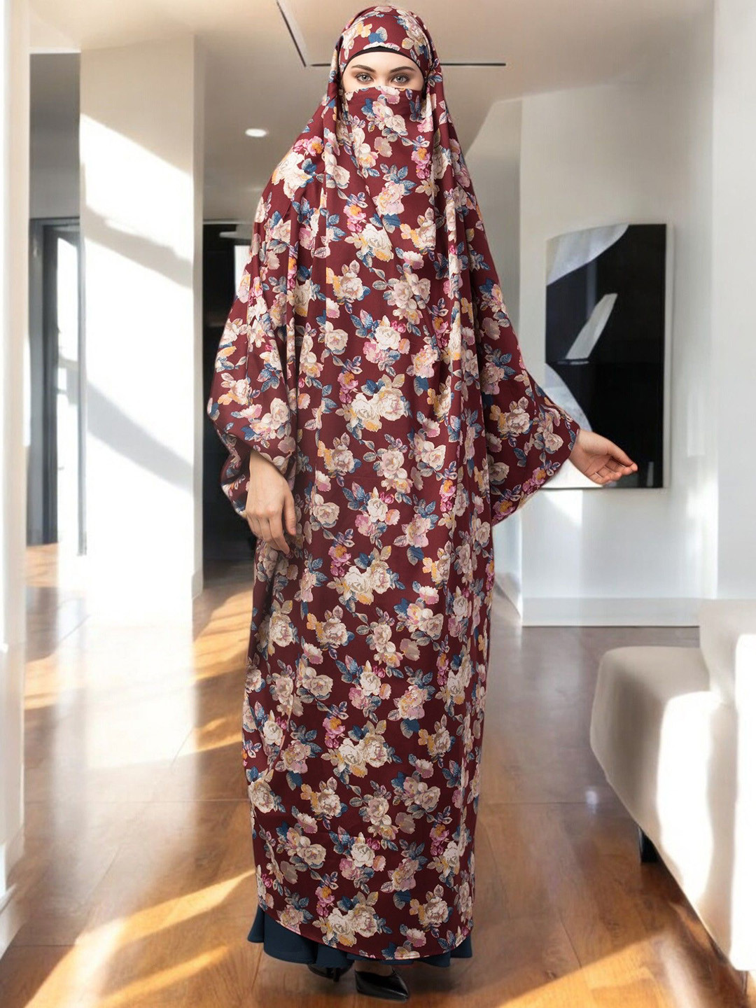 Buy MUSHKIYA Women Solid Jilbab Burqa With Adjustable Mouthpiece ...